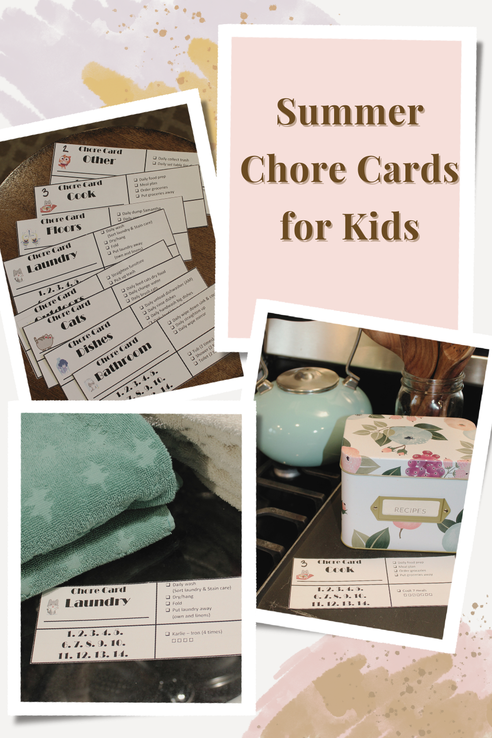 Summer Chore Cards for Kids - The Kiser Menage